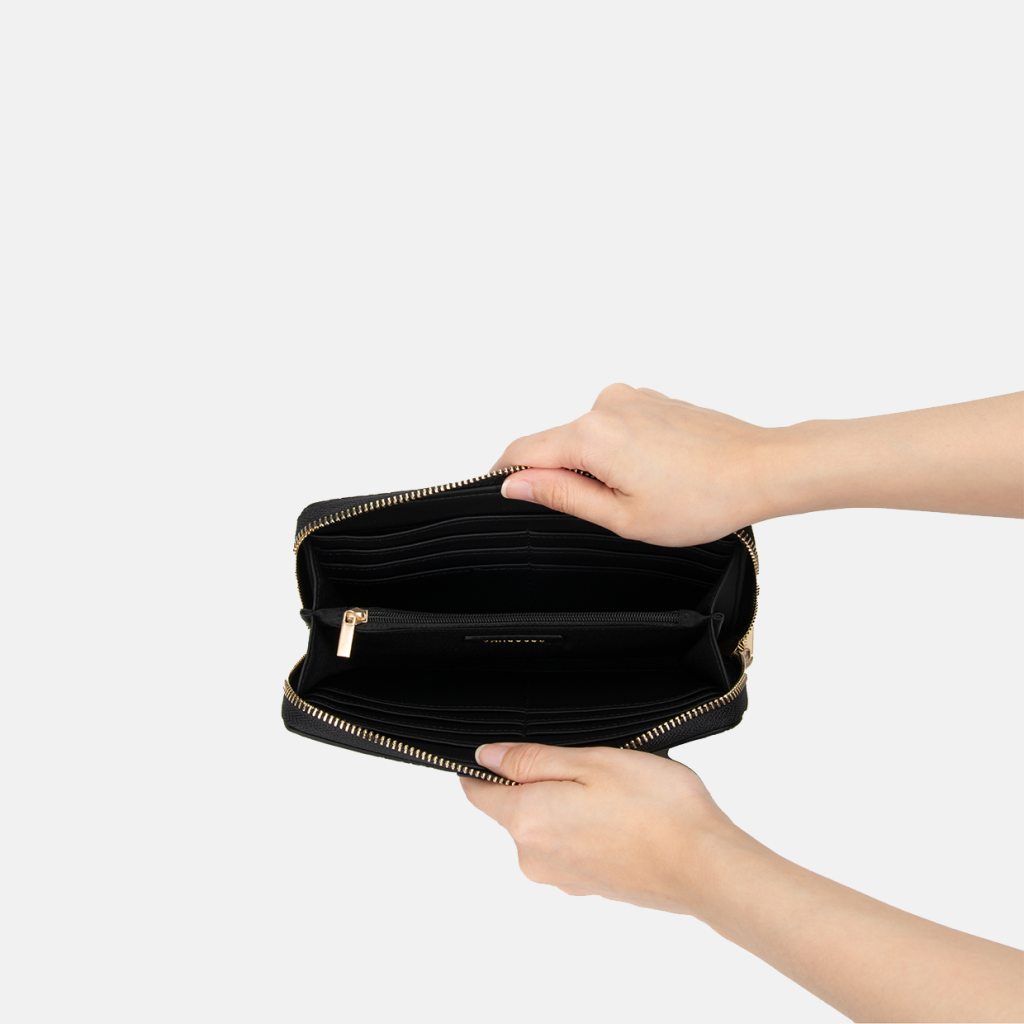 Eternal Black Zip Around Wallet - Yangoods